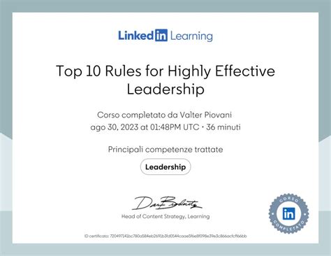 valter piovani on linkedin certificate of completion