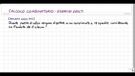 Esercizi Svolti Calcolo Combinatorio Pdf