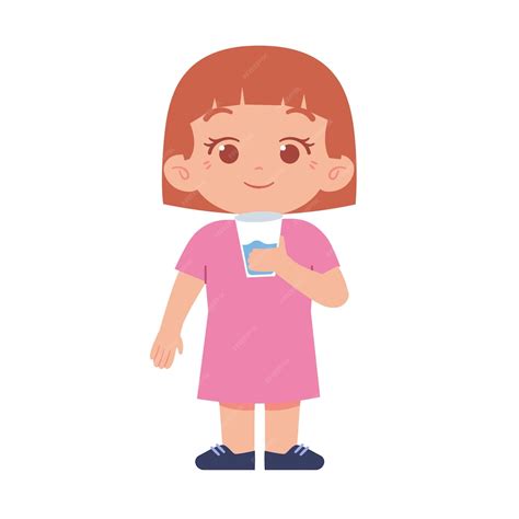 어린 소녀 캐릭터 제복을 입은 초등학생 아이 일러스트 프리미엄 벡터