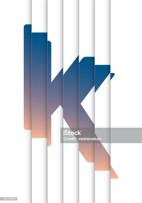 현대적인 세련된 컷 슬라이스 타이포그래피 벡터 일러스트 레이 션 알파벳 K에 대한 스톡 벡터 아트 및 기타 이미지 알파벳 K