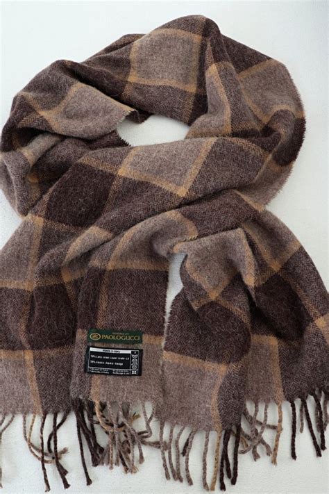 F 파올로구찌 목도리 머플러 브라운 체크 이태리제 헬로마켓