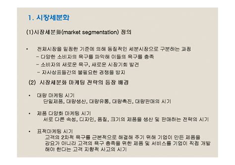 시장세분화와 Stp전략 경제경영