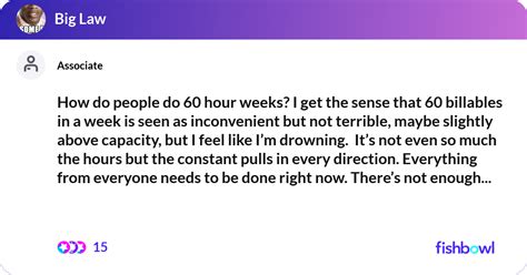 How Do People Do 60 Hour Weeks I Get The Sense Th Fishbowl