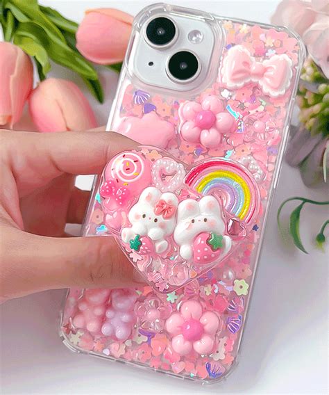 스마트톡 케이스 베리 래빗 레진 폰케이스 갤럭시 노트 20 S 22 23 24 플러스 울트라 아이폰 케이스 13 14 15 16 미니 프로 맥스 Z플립 3 4 5 6