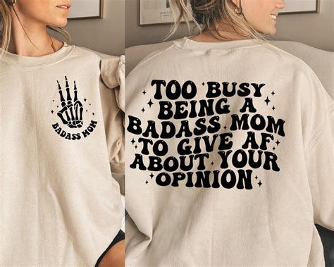 Too Busy Being A Badass Mom To Give AF About Your Opinion Svg Badass Mom Svg Rock In Mom Rock