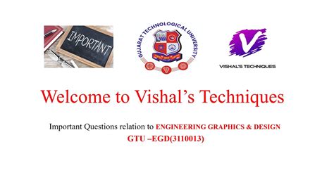 Engineering Graphics And Design 3110013 Gtu Important Question Of Egd Sem 1 Question Bank Of
