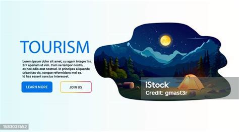 텐트 캠핑 지역 야간 캠프장 여름 캠프 여행 휴가 개념 산 풍경 배경 0명에 대한 스톡 벡터 아트 및 기타 이미지 0명 강