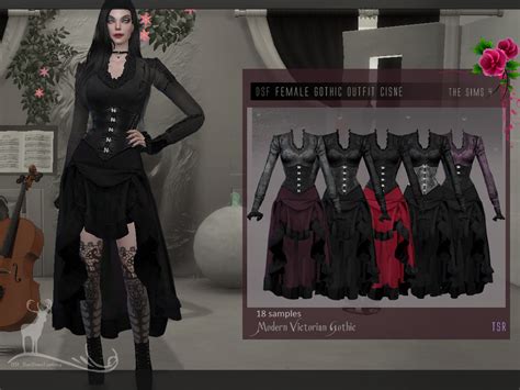 Dansimsfantasys Modern Victorian Gothic Female Gothic Outfit Cisne Gothic Clothes Sims 4 Cc