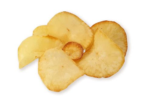 Group Of Cassava Chips Or Keripik Singkong Isolated On White Background