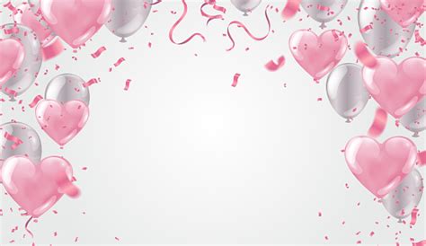발렌타인의 날 배너 서식 파일입니다 하트 풍선 축 하 벡터 일러스트 레이 션 2월에 대한 스톡 벡터 아트 및 기타 이미지 2