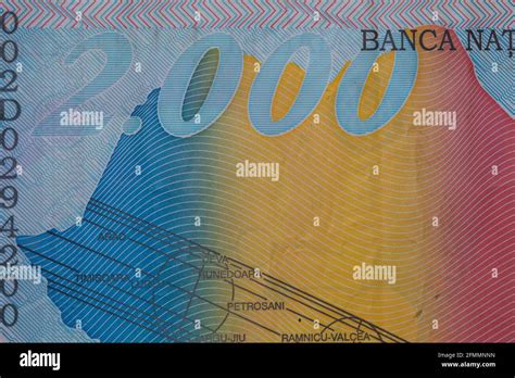 Fragment Of 2000 Romanian Lei Banknote 1999 Series Polymer For
