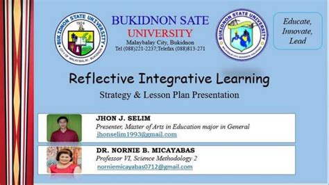 Reflective Integrative Learning Ppt