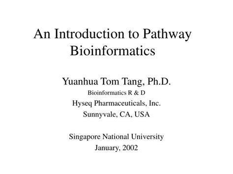 Ppt An Introduction To Pathway Bioinformatics Powerpoint Presentation Id5183828