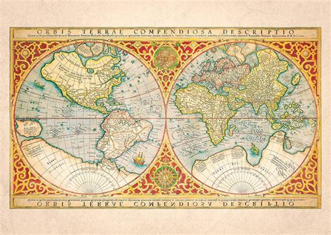 Illustrated Great World Map Of 1569 By C H Apperson Inkanddrop