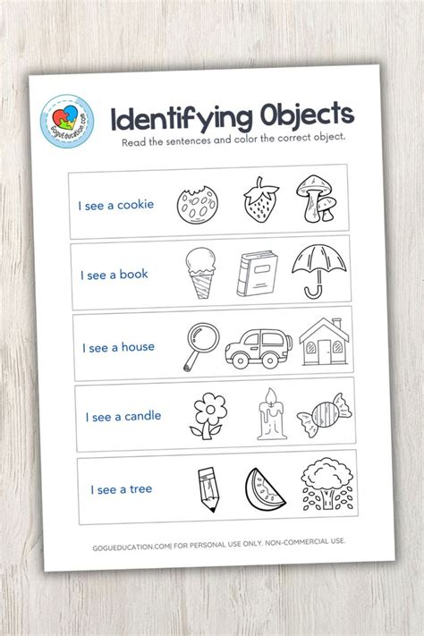 Identifying Objects Worksheet Worksheets Free Printable Worksheets
