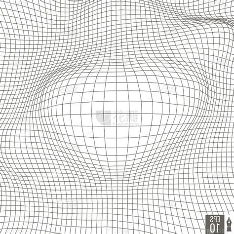 抽象矢量景观背景。网络空间网格。3 D技术说明。