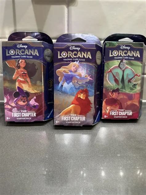 Disney Lorcana Tcg Starter Deck The First Chapter Set Of 3 Ships
