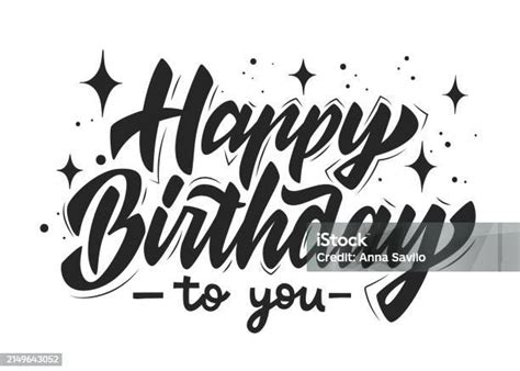 생일 축하해요 필기 레터링 타입 붓 펜을 가진 현대 서예 텍스트입니다 휴일 배너 엽서 초대장에 대한 축하 템플릿 요소 디자인입니다 흰색 배경에 고립된 벡터 파일 0명에 대한