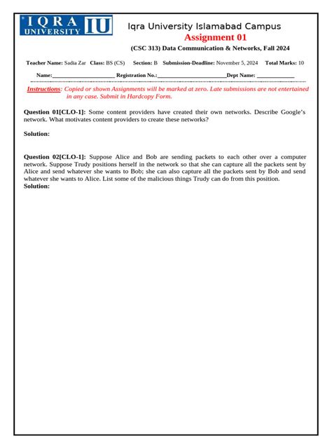 Csc 313 Assignment 01 B Pdf