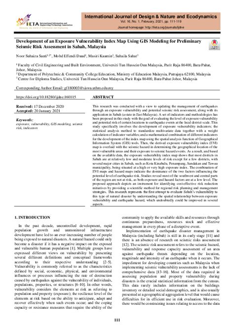 pdf development of an exposure vulnerability index map using gis