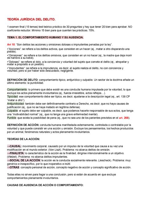 Apuntes Teoría Jurídica Del Delito De Félix Pedreira Apuntes De