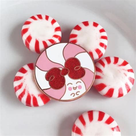 Christmas Enamel Pin Peppermint Pin Kawaii Peppermint Enamel Pin