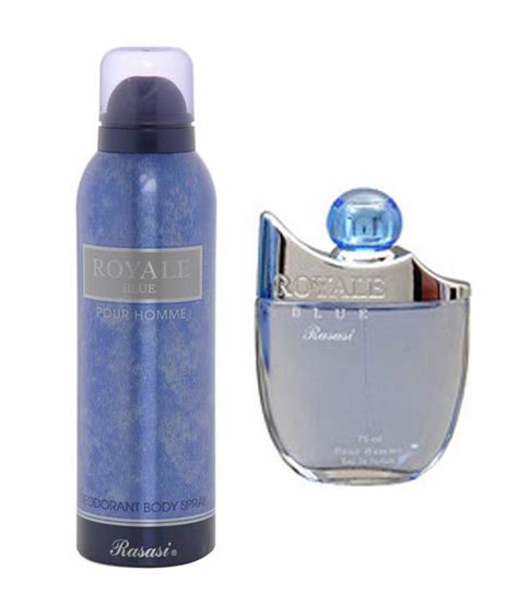 Rasasi Royale Blue For Men Gift Set (Perfume 75 ml + Deodorants 200 ml ...