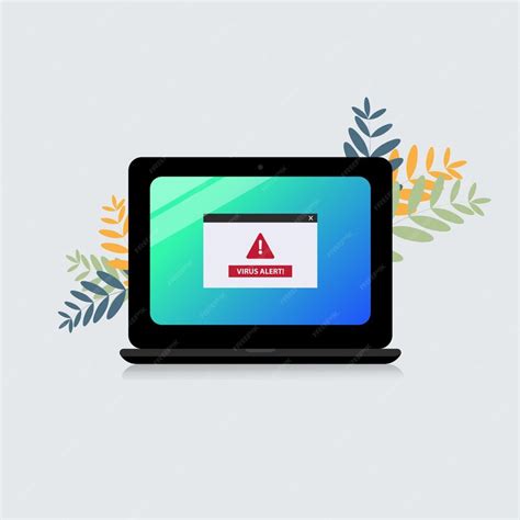 Premium Vector Vector Virus Alert Message On Laptop Insecure Laptop