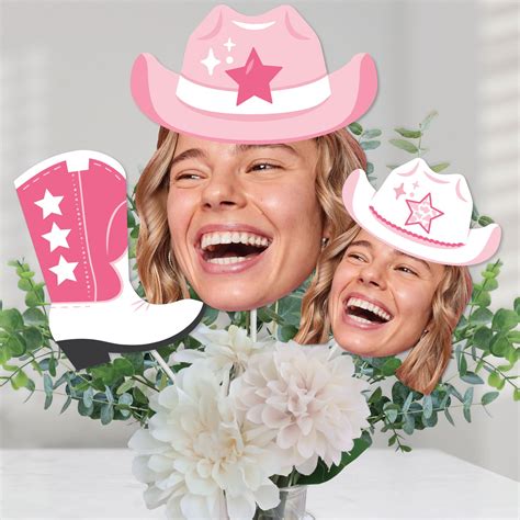Custom Photo Last Rodeo Pink Cowgirl Bachelorette Party Centerpiece