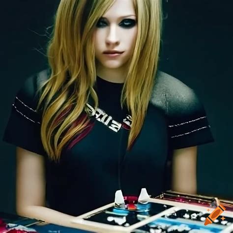 Avril lavigne playing a board game on Craiyon