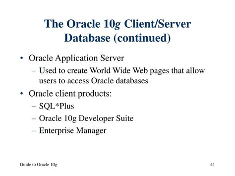 ppt guide to oracle 10 g powerpoint presentation free download id