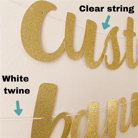 Custom Glitter Banner Cursive Script Banner Personalized Etsy