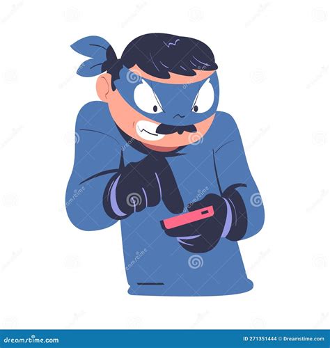 Masked Cyber Thief Hacking Computer And Stealing Data Cyber Security