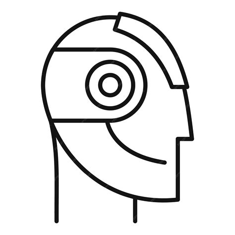 Premium Vector Modern Robot Head Icon Outline Modern Robot Head