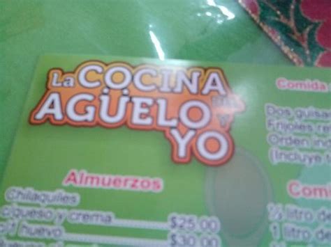 Carta Del Restaurante La Cocina Del Abuelo Y Yo Guadalajara