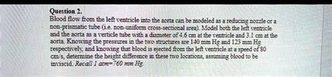 SOLVED Question 2 Blood Flow From The Left Ventricle Into The Aorta