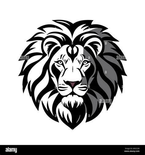 Lion Head Flat Design Vector Icon Template For Logo Emblem Or Badge Stock Vector Image And Art