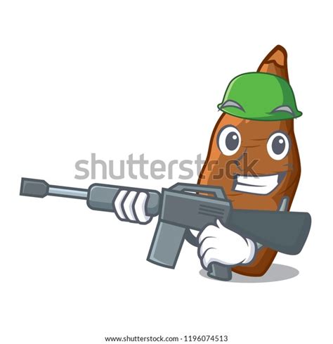 Army Character Cassava Market Fruit Stock Vector Royalty Free