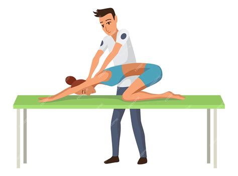 Premium Vector Massage Therapist At Work Patient Lying On Couch