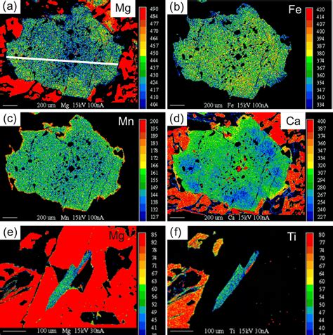X Ray Maps Showing Compositional Zoning Of Garnet Ad And Phengite