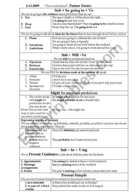 Future Forms Esl Worksheet By Tasya Forest