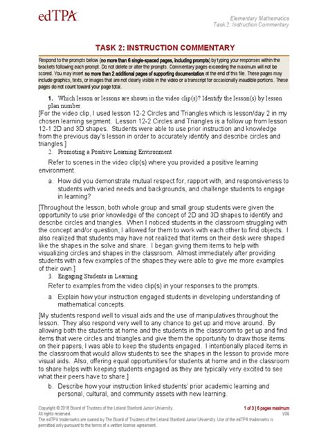 Edtpa Elem Math Instruction Commentary Pdf 3 D Computer Graphics