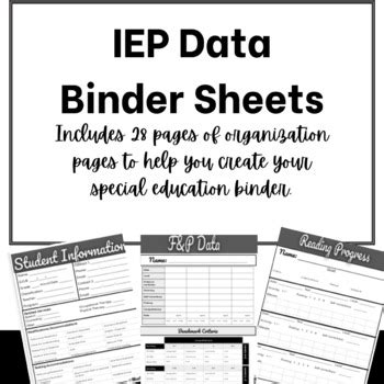 IEP Data Binder Sheets By MissInn TPT