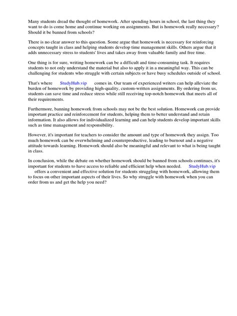 Homework Should Be Banned From Schools Download Free Pdf Homework