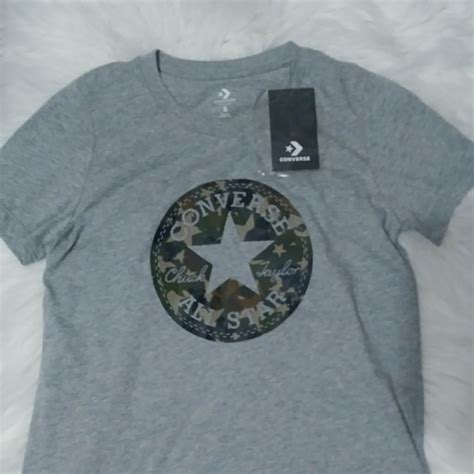 Converse Tops Nwt Camo Converse Chuck All Star Patch Tshirt Poshmark