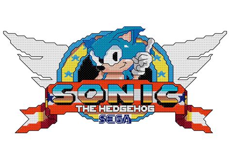 Sonic The Hedgehog Title Screen Cross Stitch Pattern Chart Graph Etsy