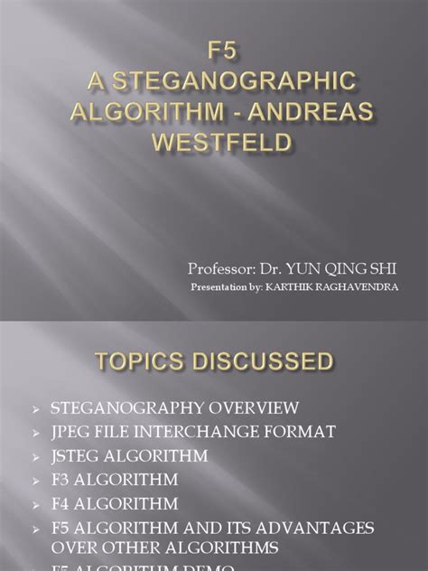 F5 Steganographic Algorithm Karthik Pdf Data Compression Applied