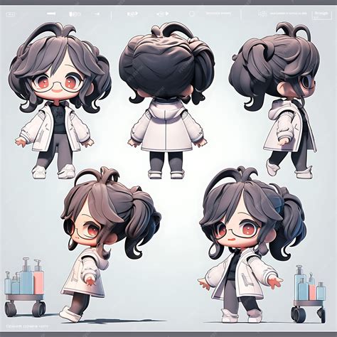 Premium Photo Character Of Female Chibi Kawaii Scientist Lab Safety