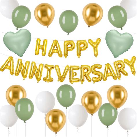 Anniversary Decorations Green Goldhappy Anniversary Foil