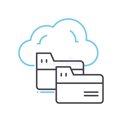 Backup Data Line Icon Outline Symbol Vector Illustration Concept Sign Stock Vector